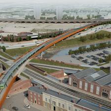 Manchester and its new rail chord on show