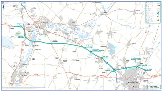 A14 Ellington to Fen Ditton improvement, Cambridgeshire